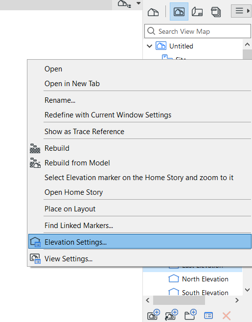 Reflecting altitude on elevations and sections – Support site