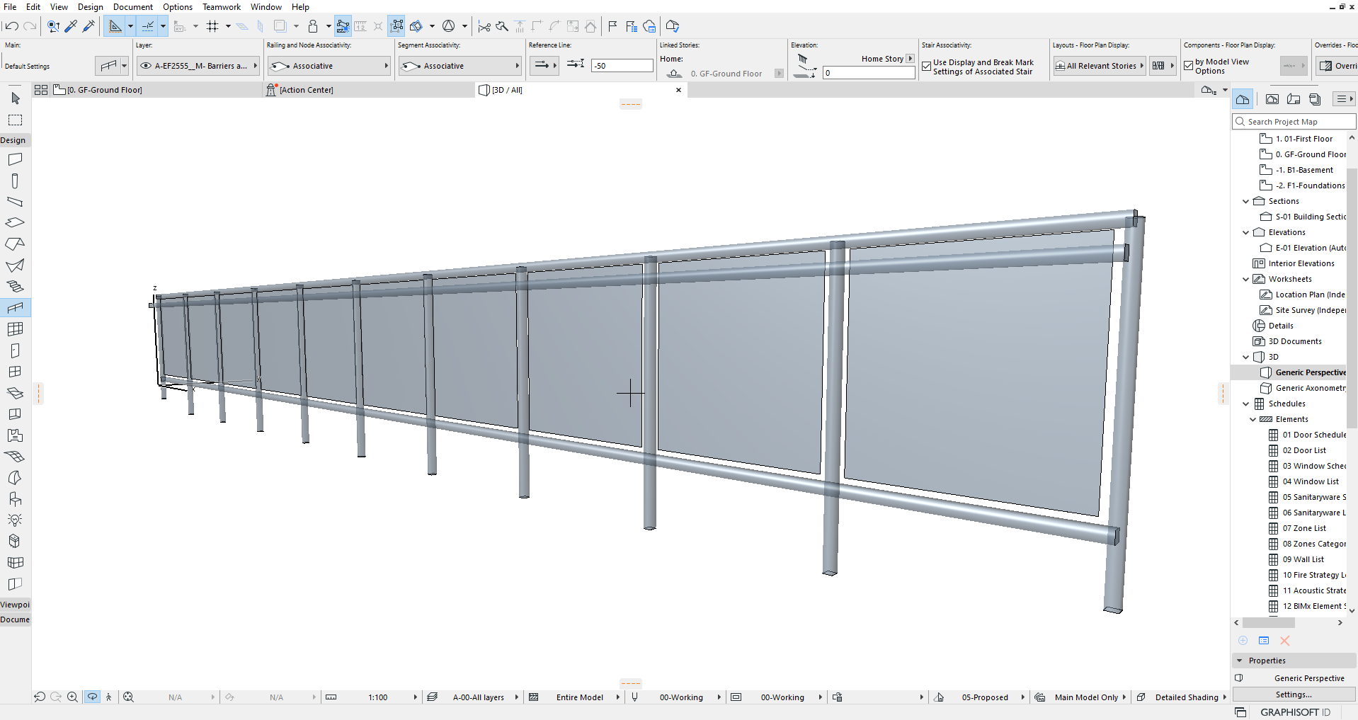 Railing shows only in glass? – Support site