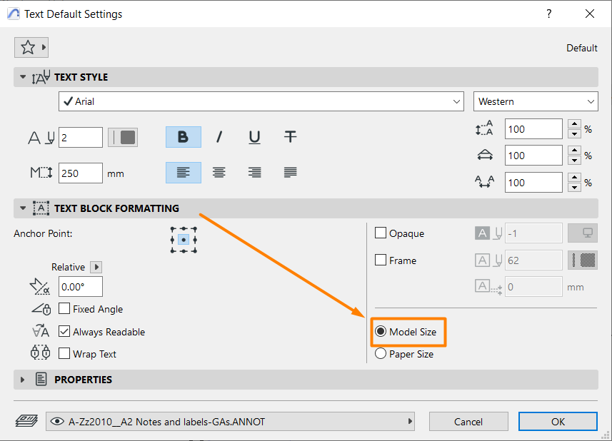 Text looks strange when I change View scale in Archicad – Support site
