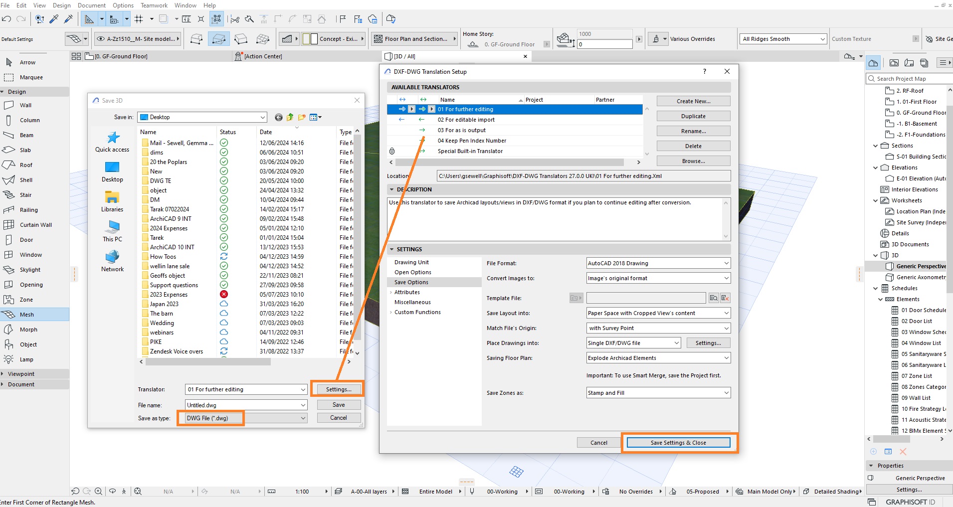 3d Dwg Exported From Archicad Shows Only As 2d In Receiving Software Support Site