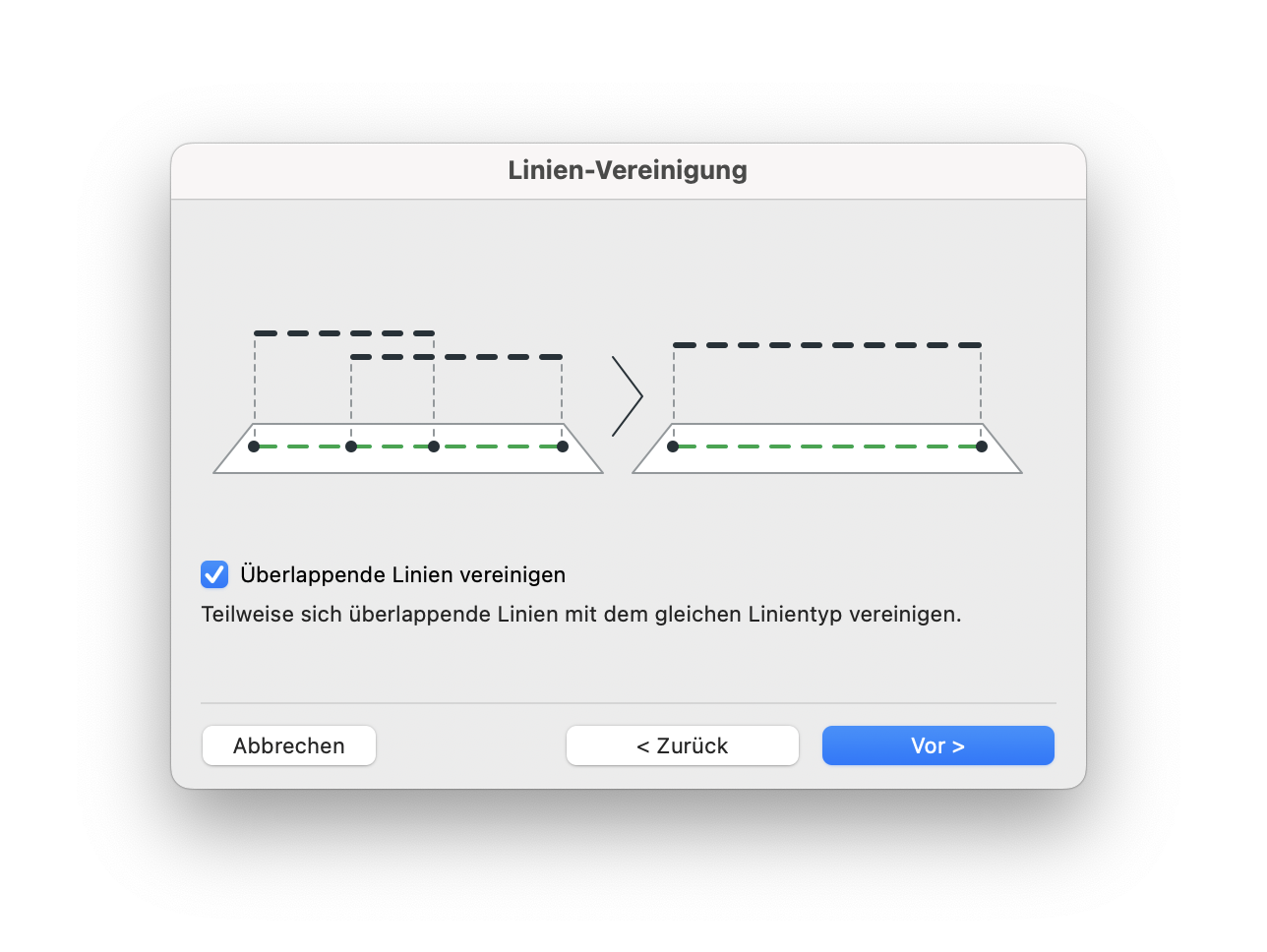 Linien und/oder Schraffuren lassen sich nicht vereinigen – Support Site