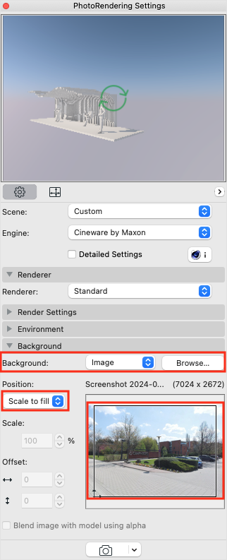 Can I insert an image background to the 3D view to position the model ...