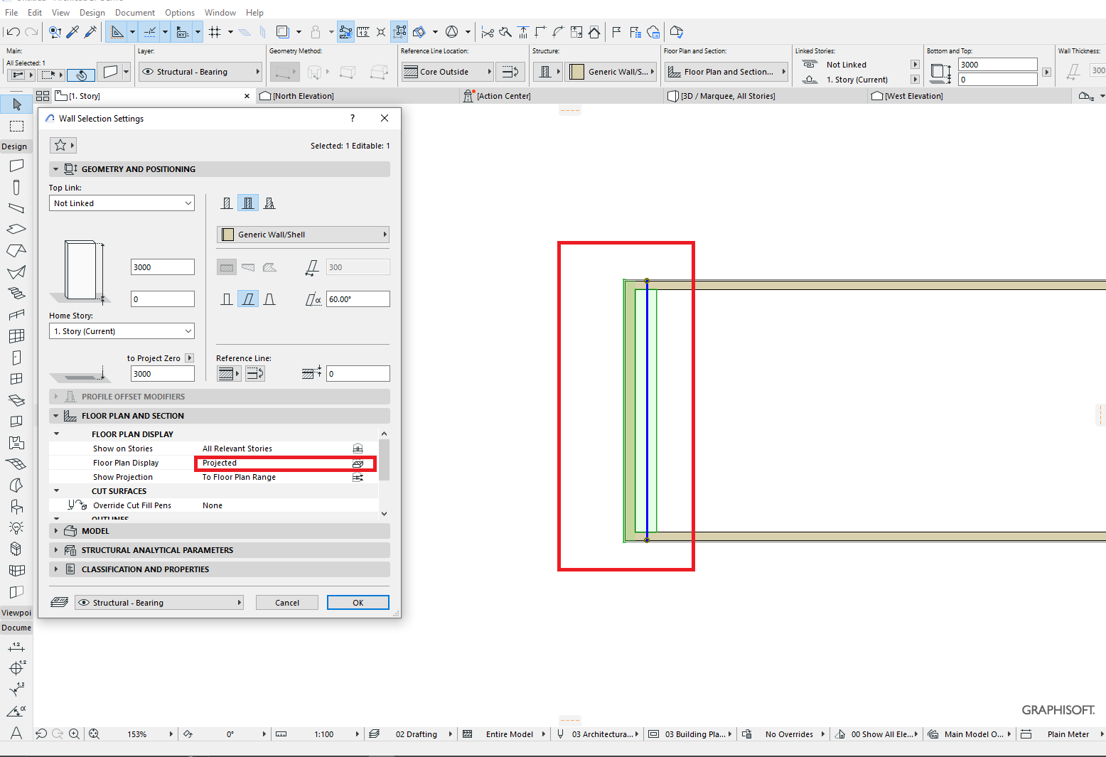 How to properly represent a slanted wall on plan? – Support site