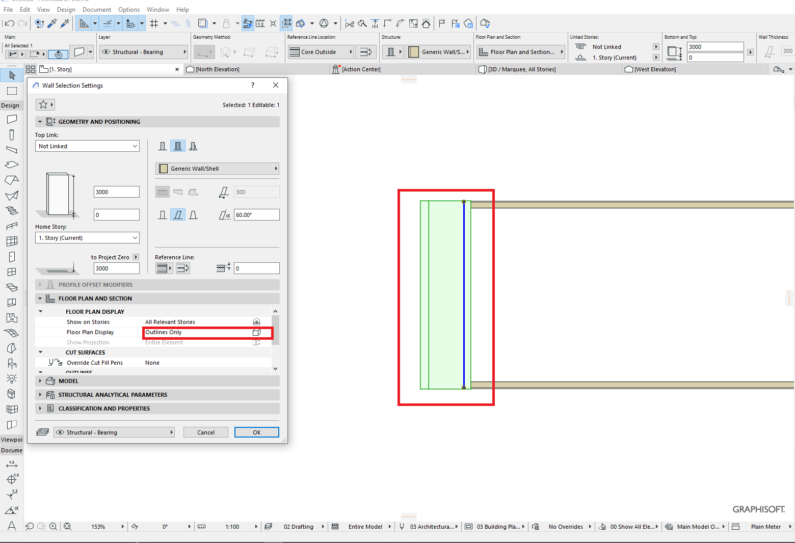 How to properly represent a slanted wall on plan? – Support site