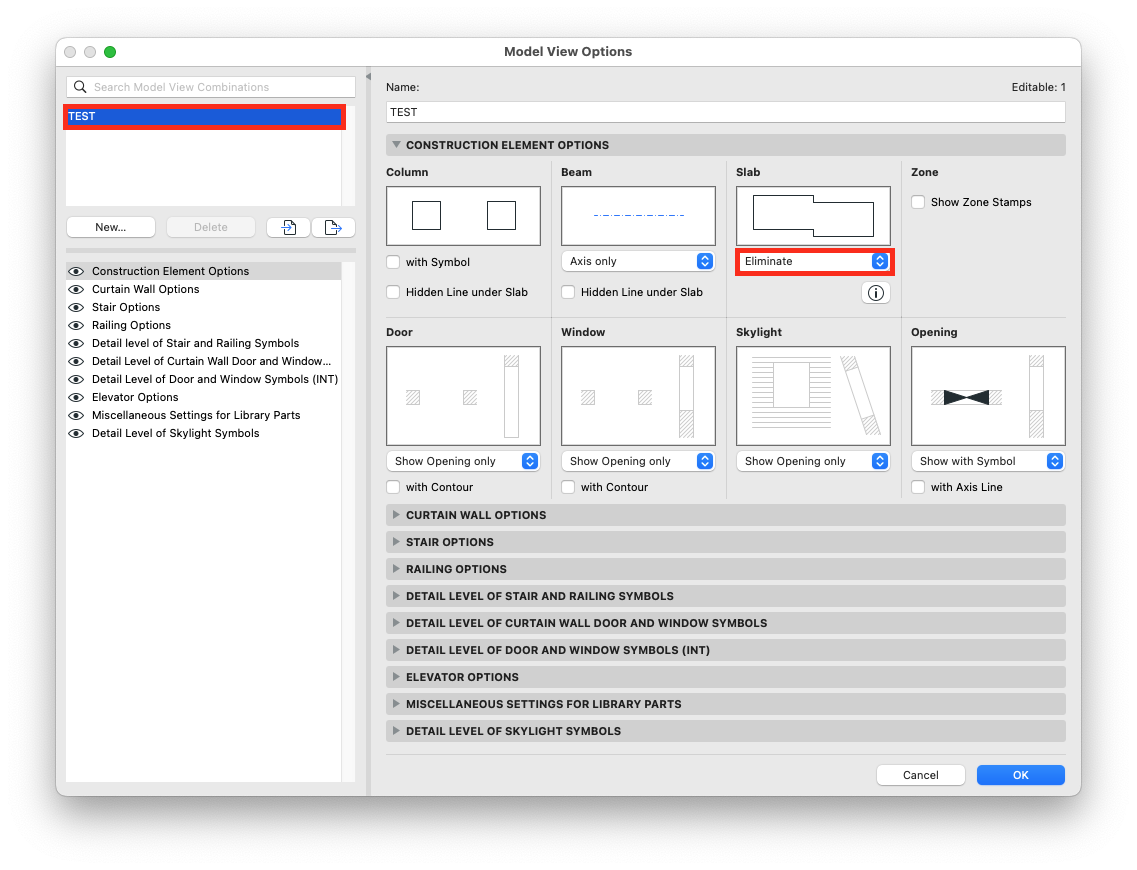 How to remove the Slab line between two leveled Slabs? – Support site