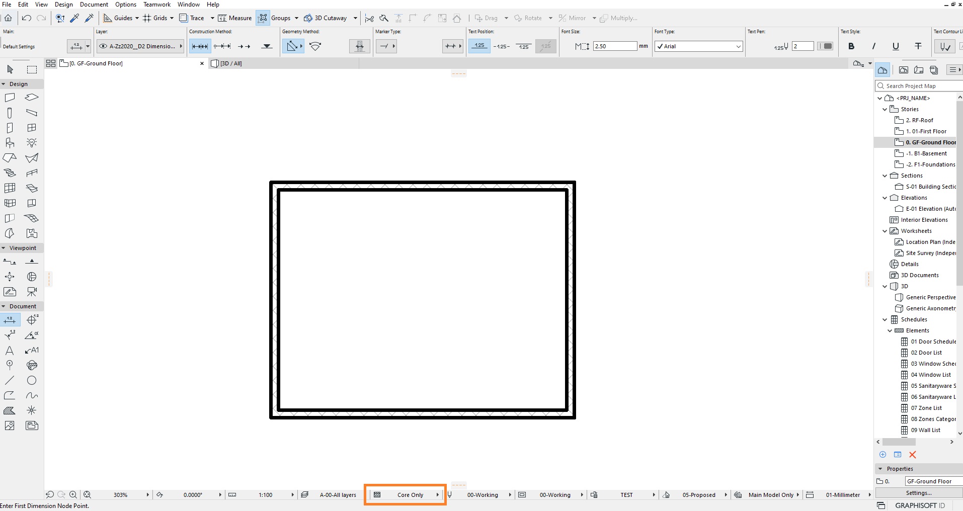 Archicad dimensions go missing when I switch partial structure display – Support site