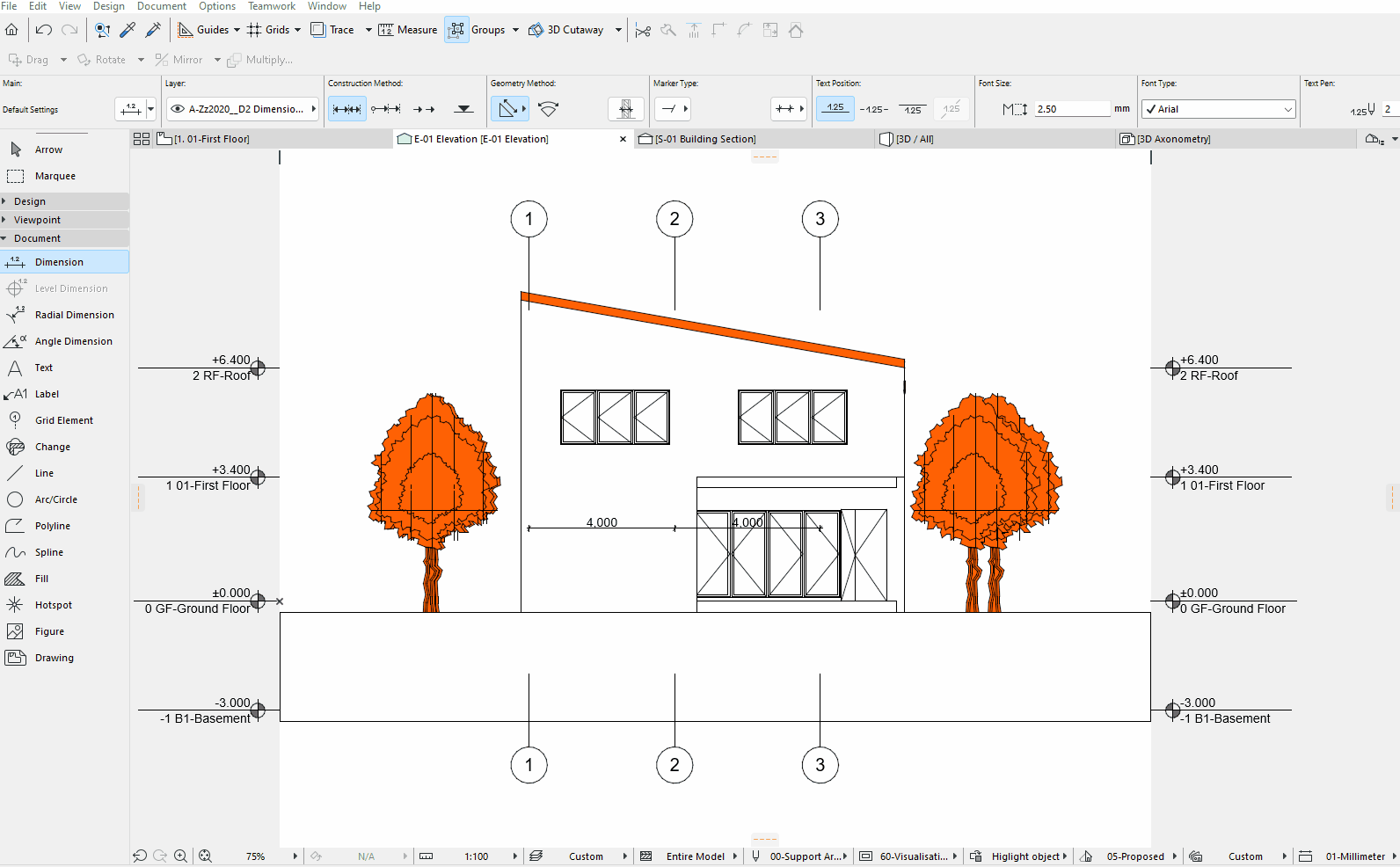 Why are reference levels not shown in elevation/section levels ...