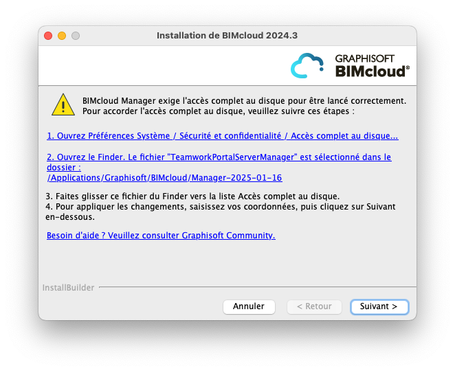 Installer BIMcloud Basic – Site de Support