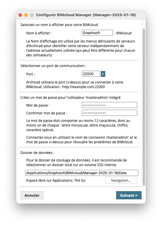 Installer BIMcloud Basic – Site de Support