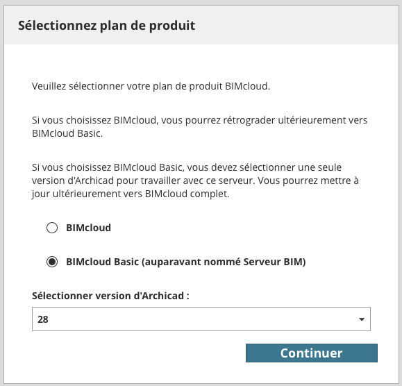 Installer BIMcloud Basic – Site de Support