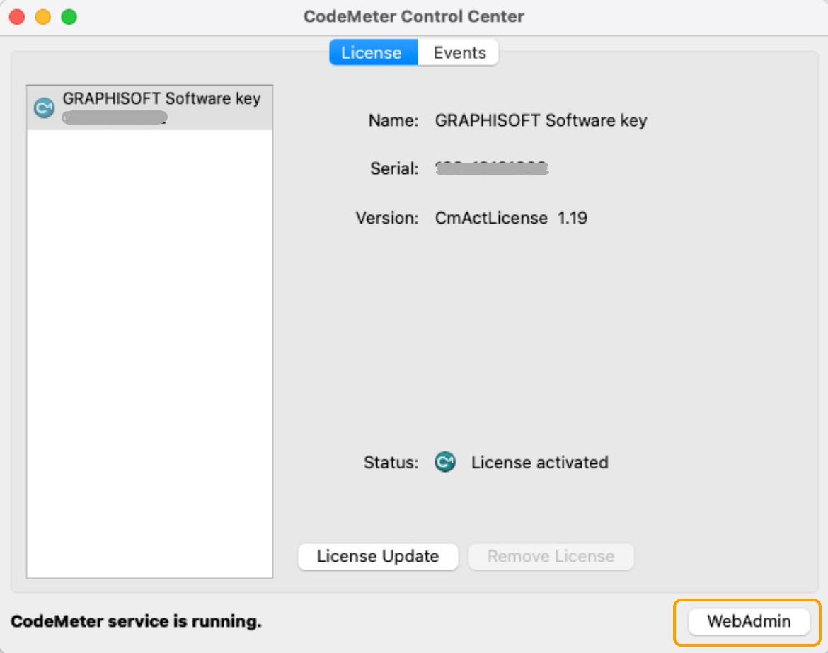 Contrôler le statut HID d'une clé CodeMeter – Site de Support