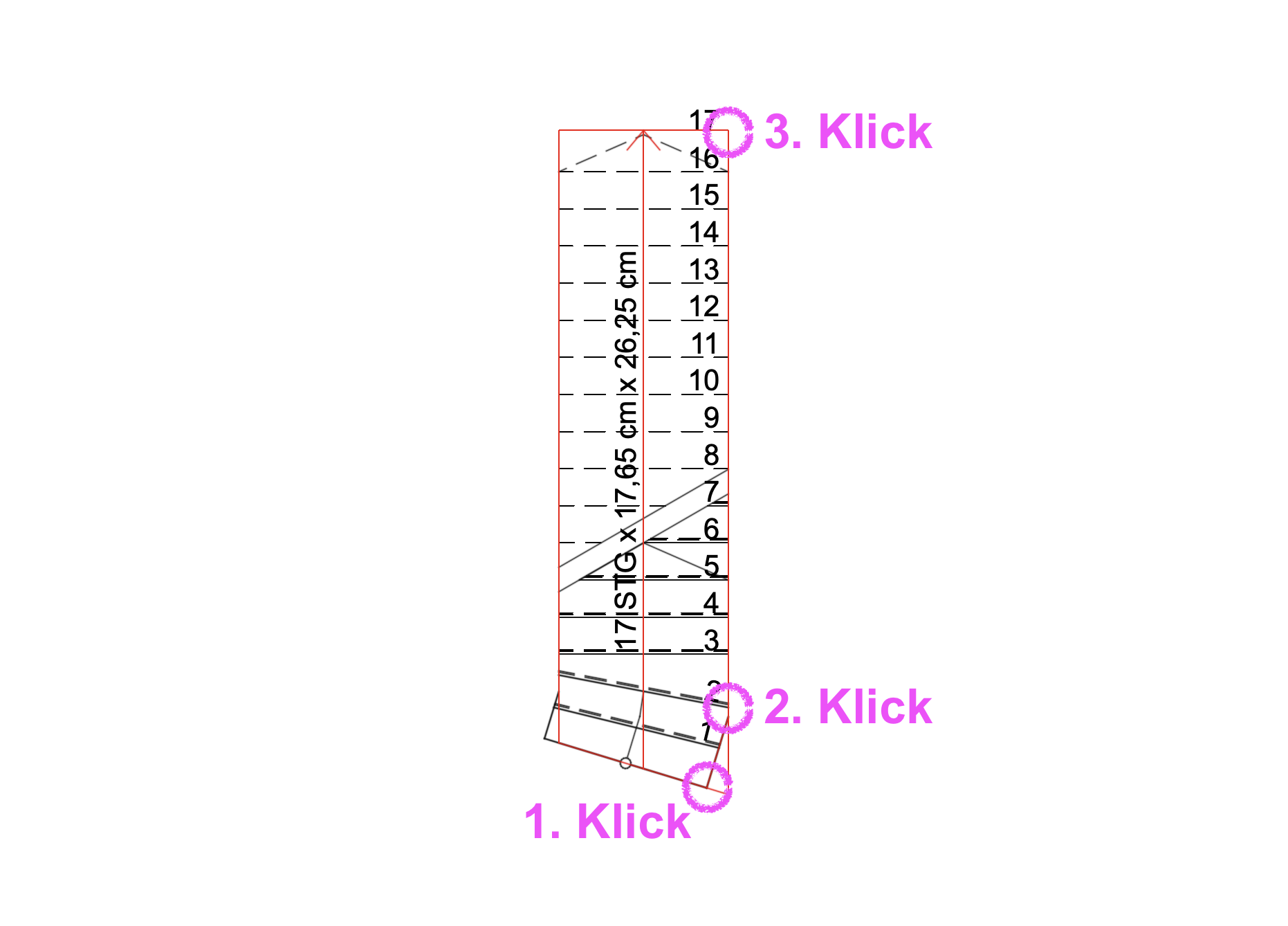 Treppe mit schrägem Antritt oder Austritt erstellen – Support Site