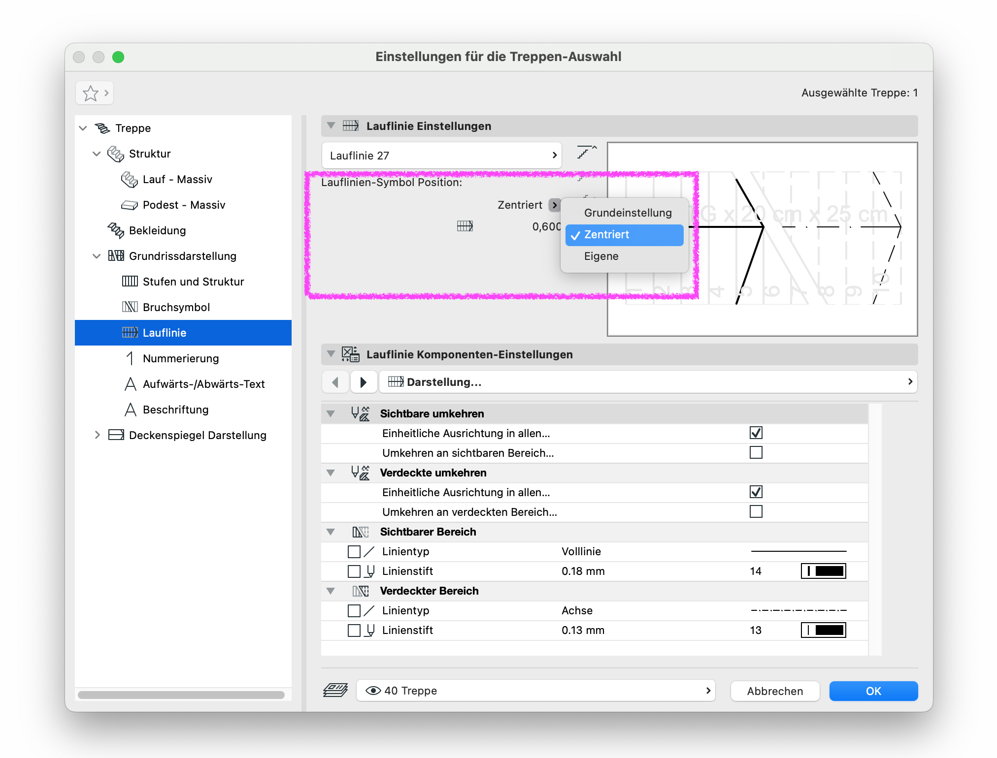 Lauflinie der Treppe falsch – Support Site
