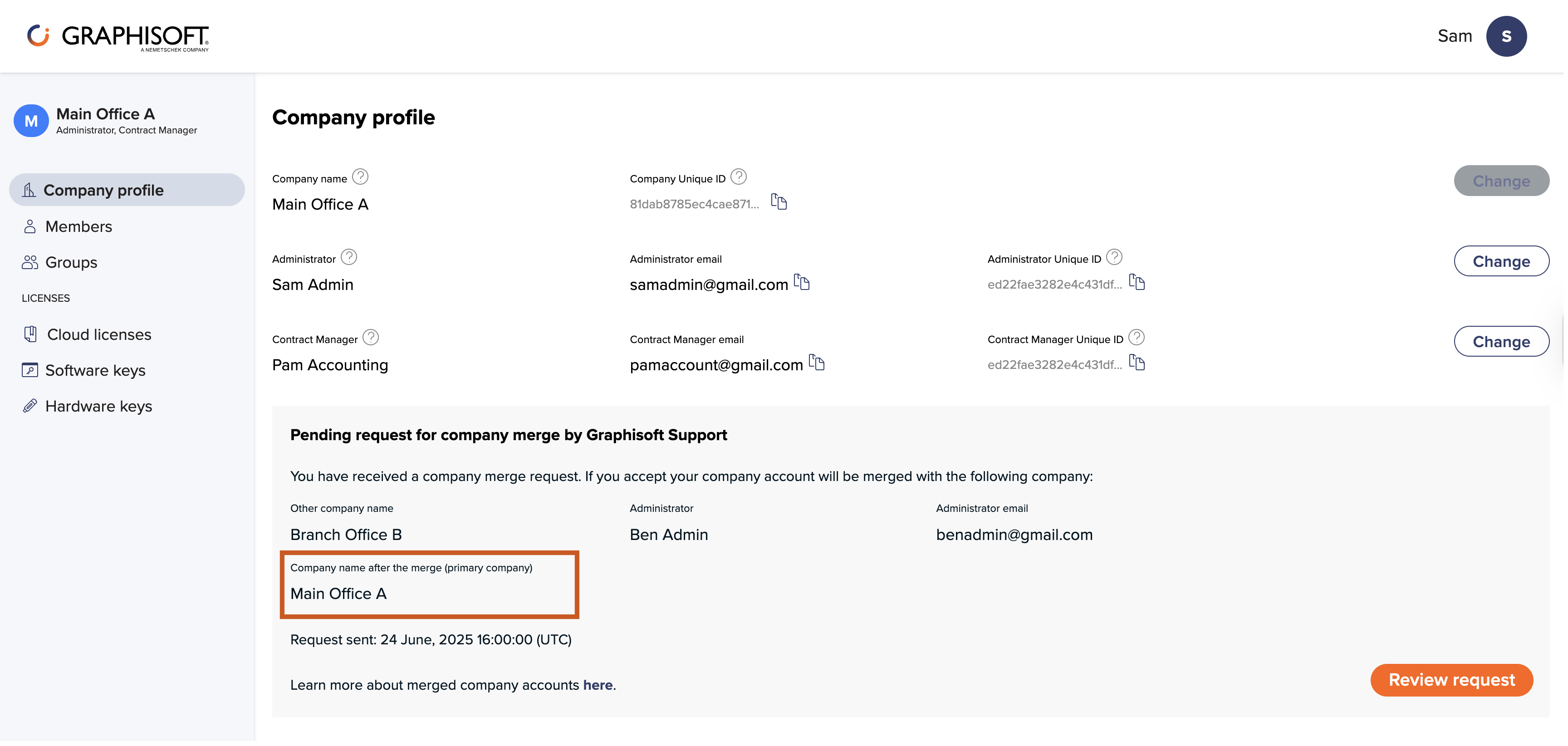 Graphisoft ID Company Merge – Support site