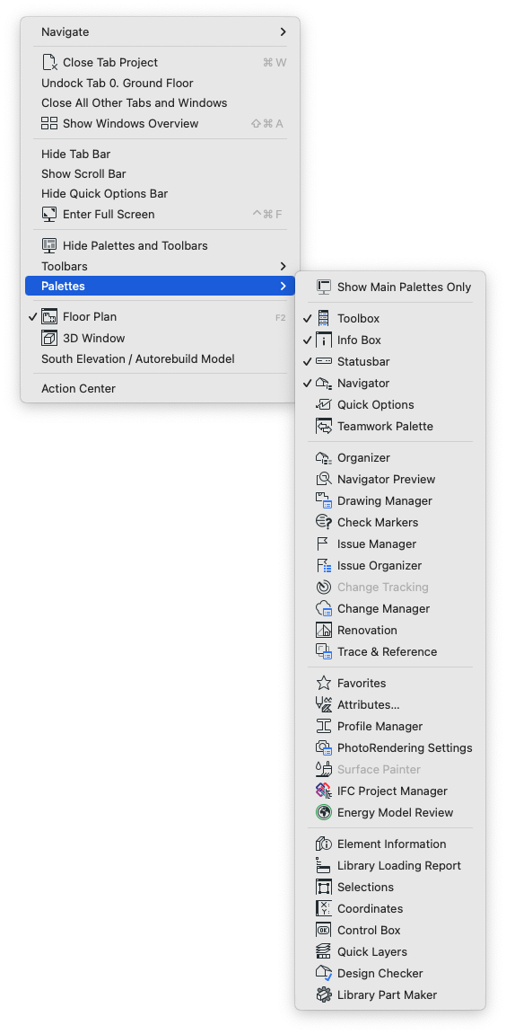 Design Options palette is missing from menus after migrating project ...