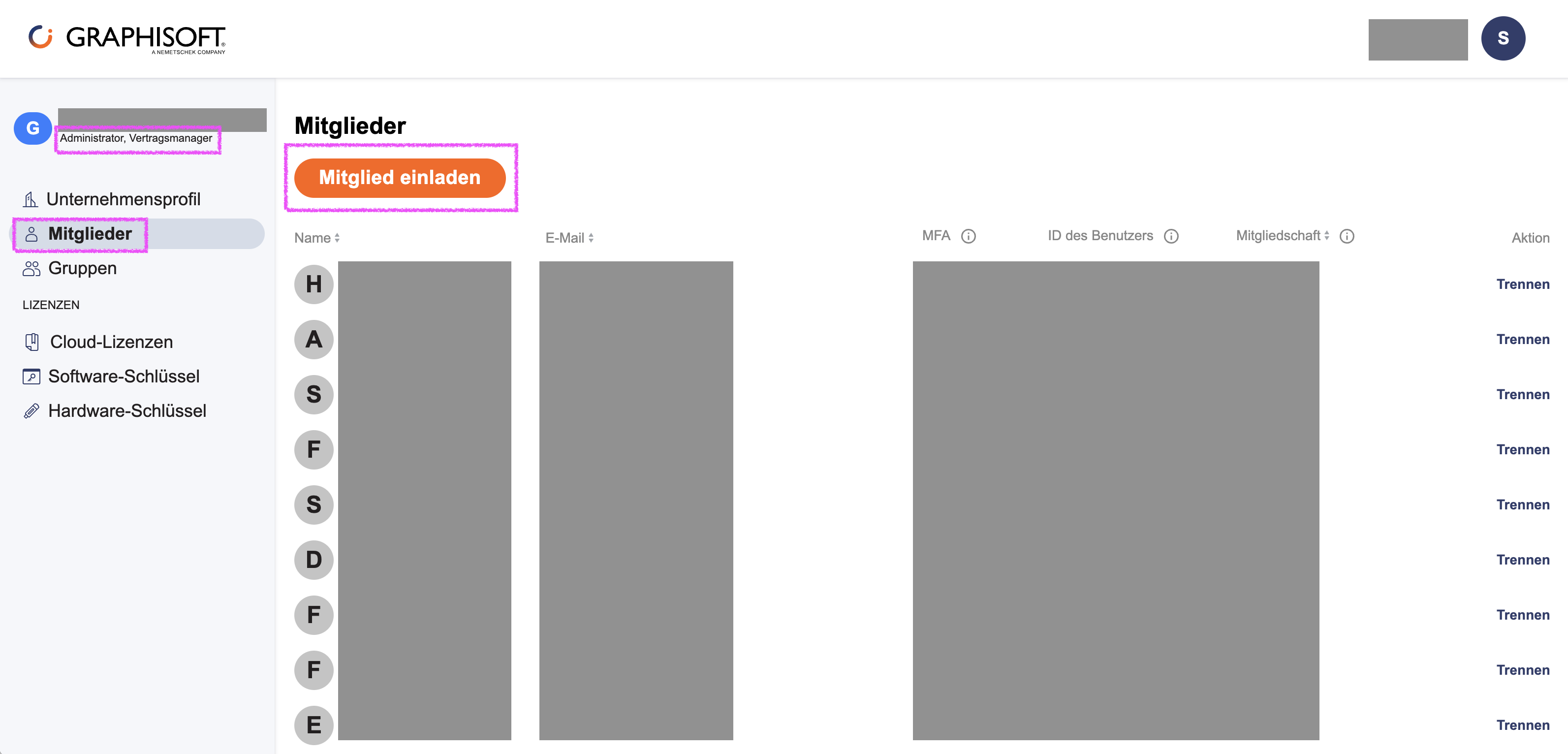 Graphisoft ID mit Unternehmen verknüpfen – Support Site
