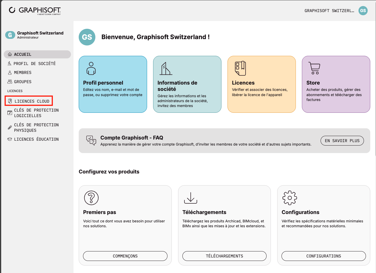 Licence nominative - Gestion des licences – Site de Support