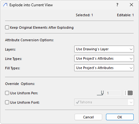 Cannot explode imported PDF into 2D elements – Support site
