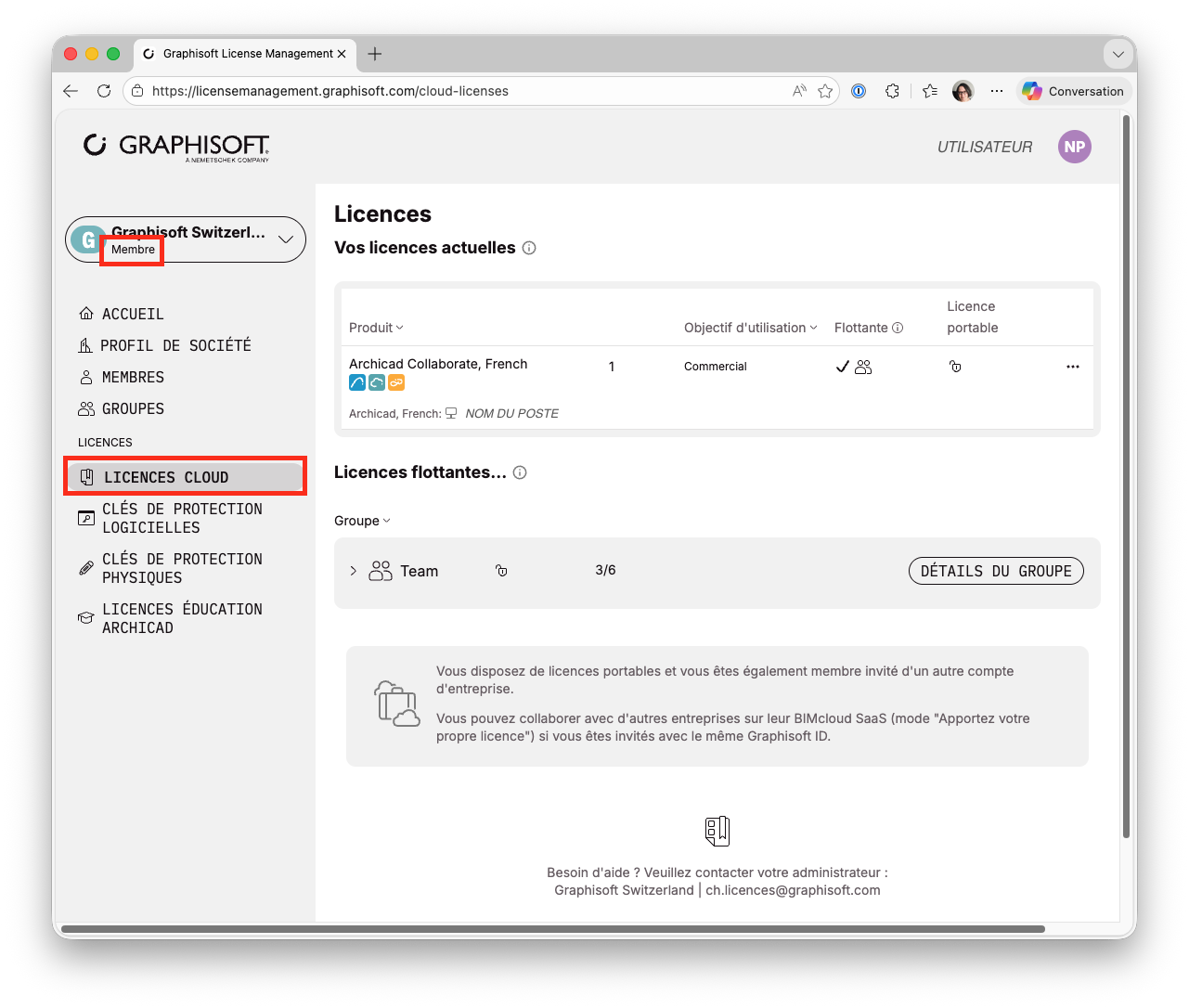 Licences flottantes - Généralités – Site de Support